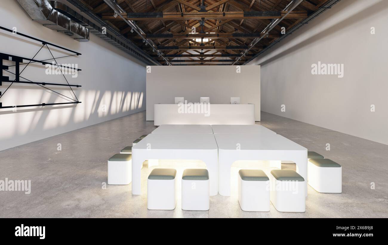 A spacious area designated as the internet office, featuring elements ...