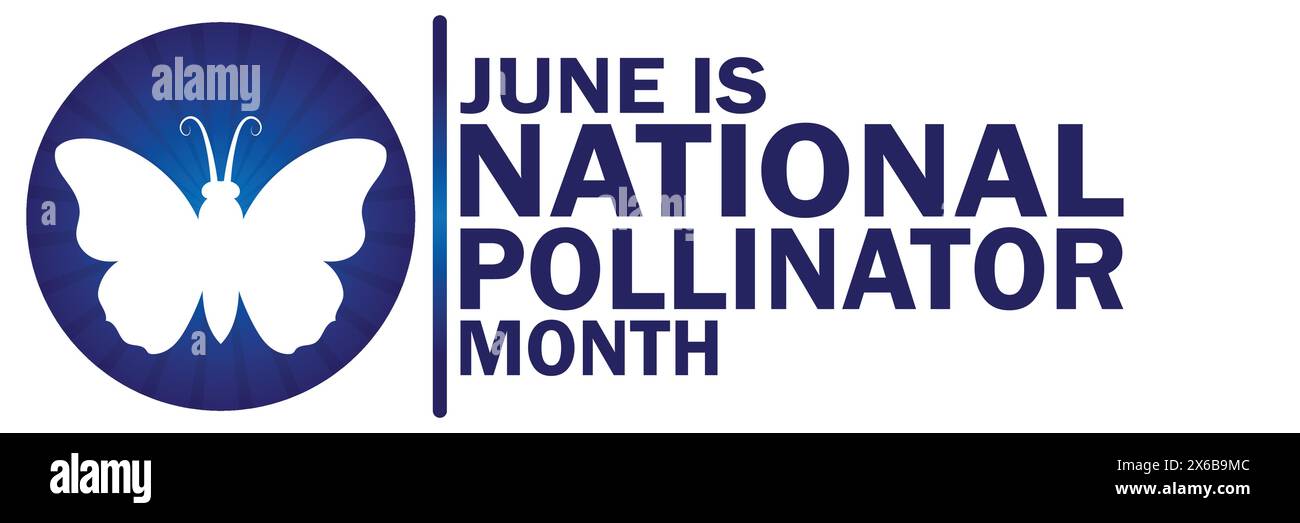 National Pollinator Month. Suitable for greeting card, poster and ...