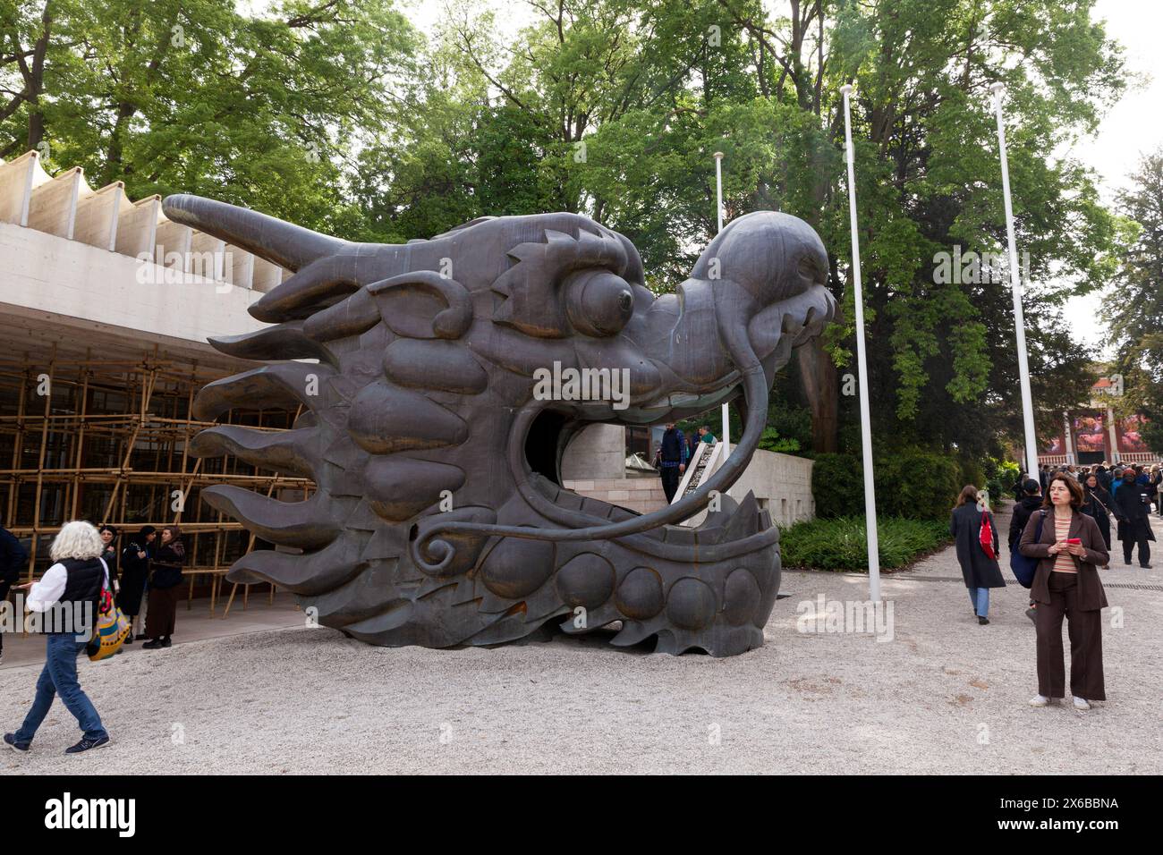Venice, Italy - April 19, 2024: Exterior installation view titled The Altersea Opera by Lap-See ...