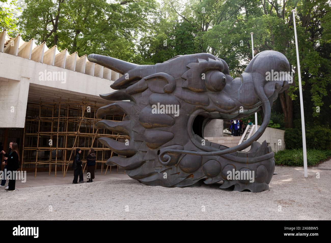 Venice, Italy - April 19, 2024: Exterior installation view titled The ...