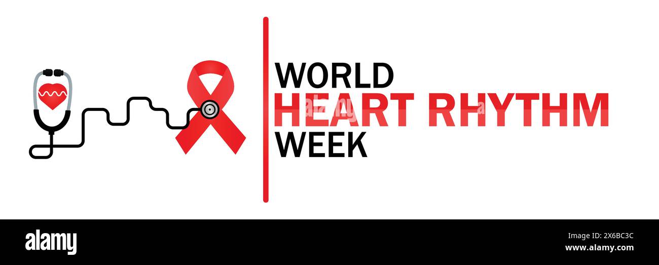 World Heart Rhythm Week. Suitable for greeting card, poster and banner ...