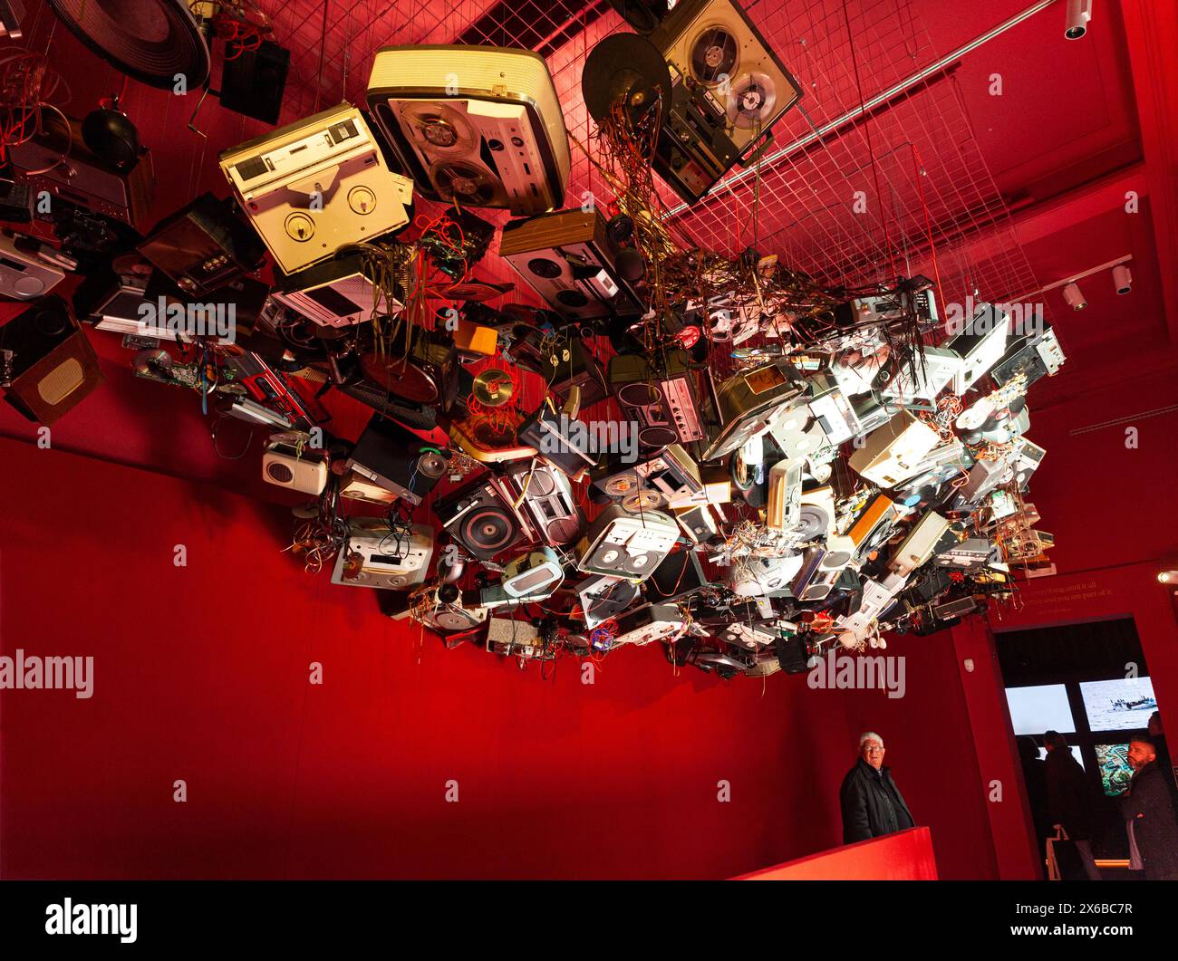 Venice, Italy - April 19, 2024: Installation view titled Listening All ...