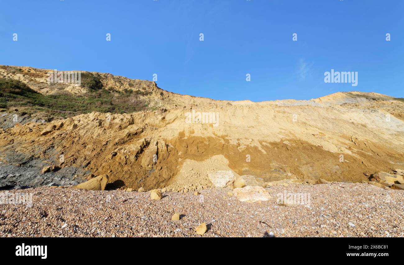 Collapsed section of 200 metre high sandstone cliff, one of the biggest ...