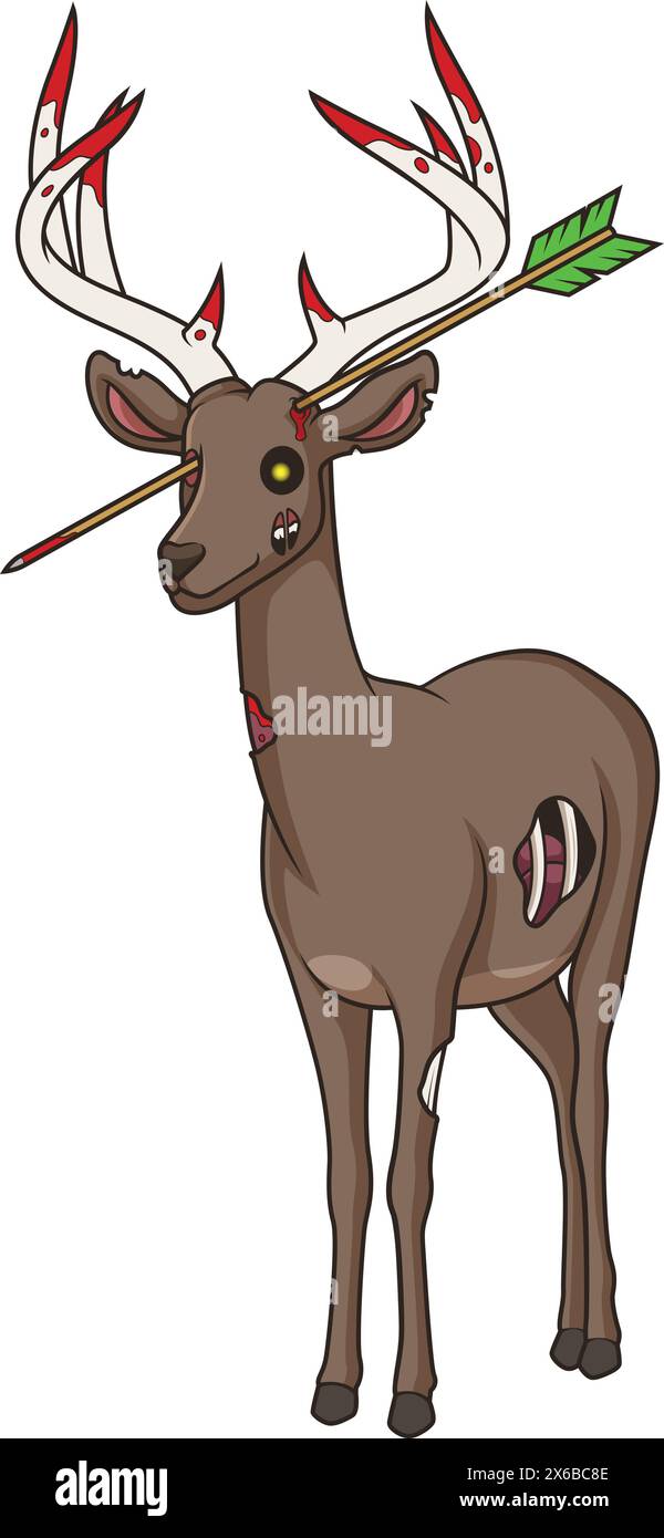 Creepy zombie deer vector cartoon clip art Stock Vector Image & Art - Alamy