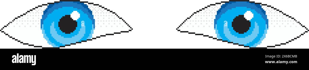 Pixel art cartoon eyes design. Vector illustration Stock Vector Image ...