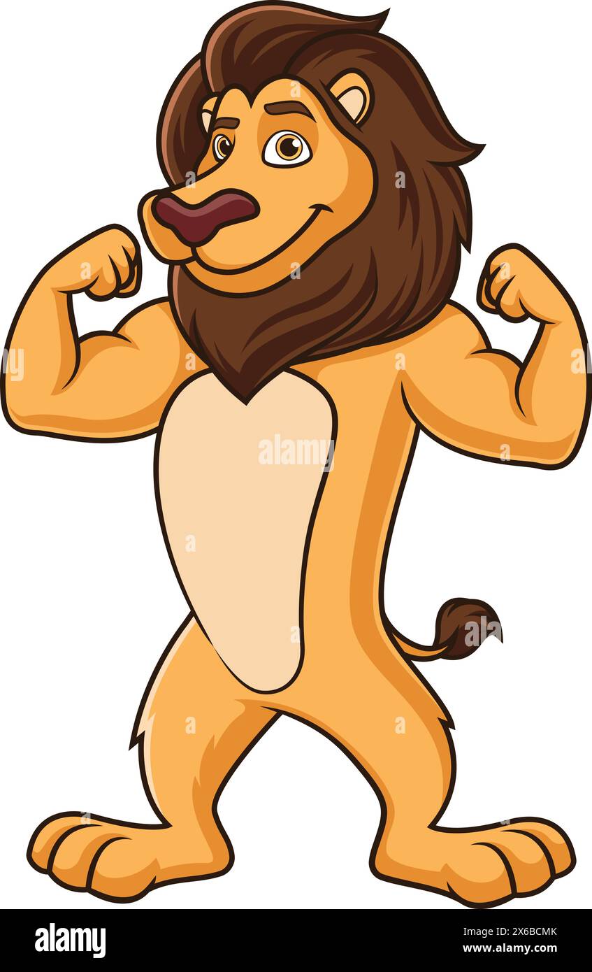Lion flexing muscles vector cartoon clip art Stock Vector Image & Art ...