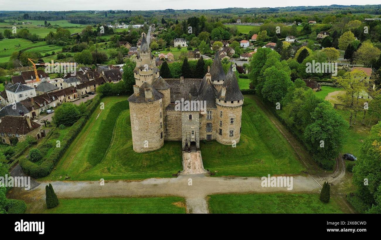 drone photo Bonneval castle France Europe Stock Photo - Alamy