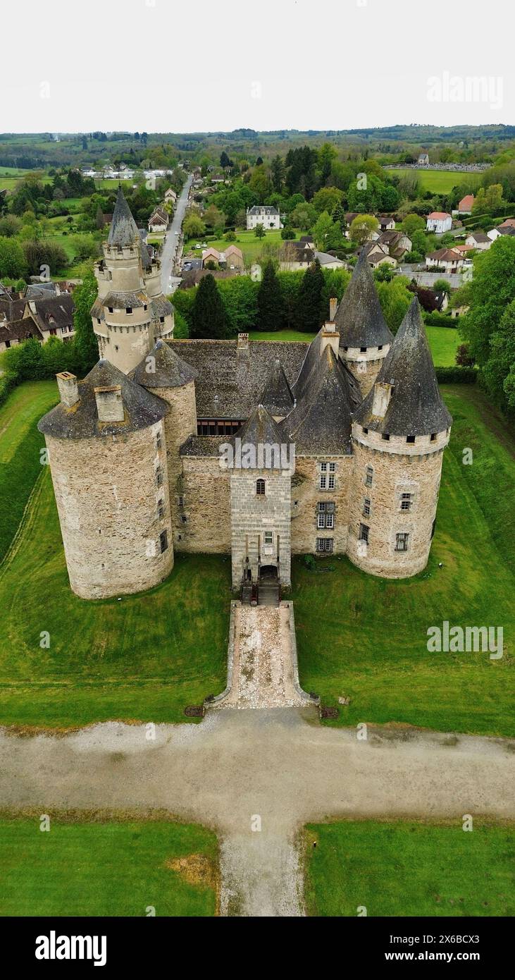 drone photo Bonneval castle France Europe Stock Photo - Alamy