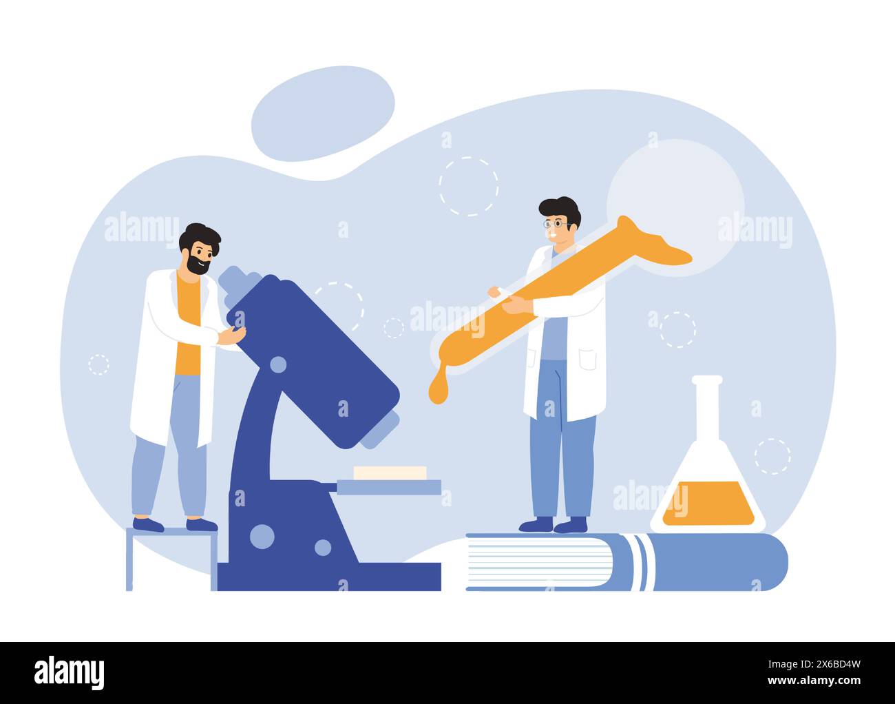 Laboratory research, medical innovation workers. Men in uniform doing ...