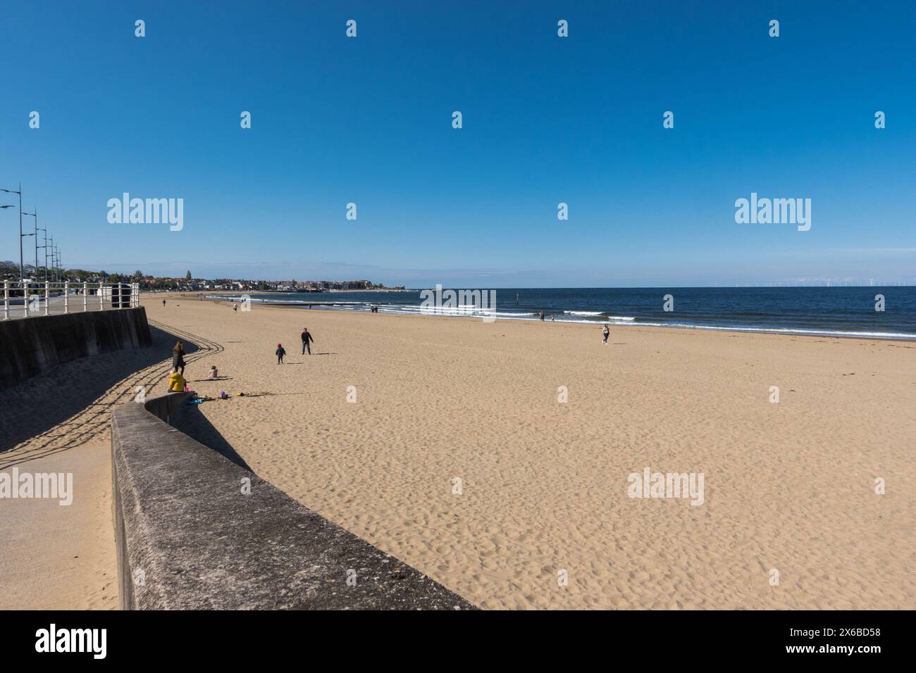View along Colwyn Bay beach towards Rhos on Sea North Wales UK April ...