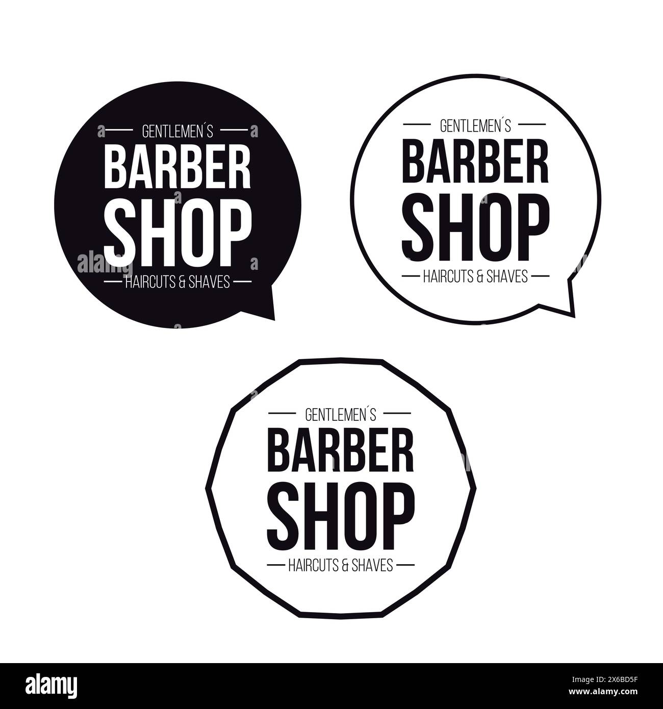 Gentlemens Barber Shop label logo sign Stock Vector Image & Art - Alamy