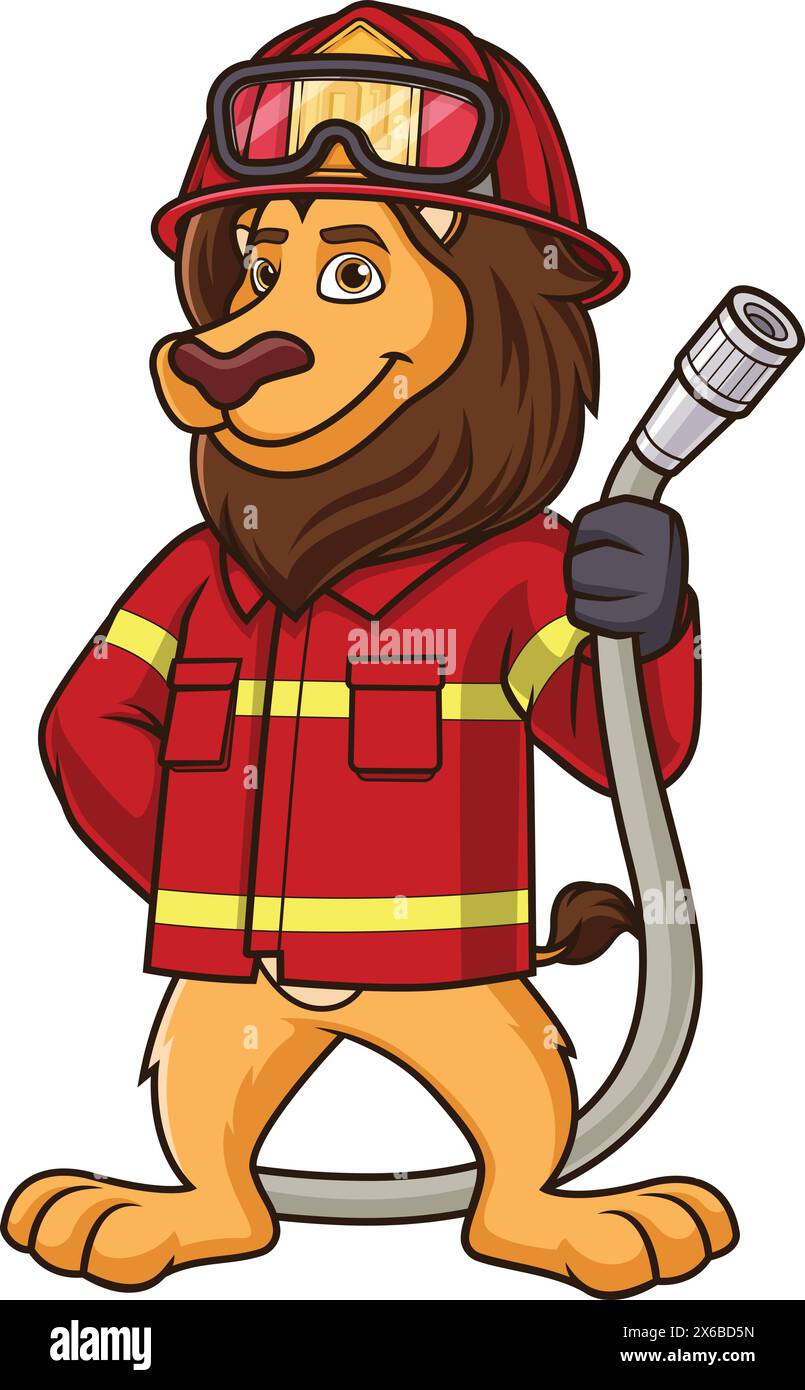 Lion protector cartoon hi-res stock photography and images - Alamy