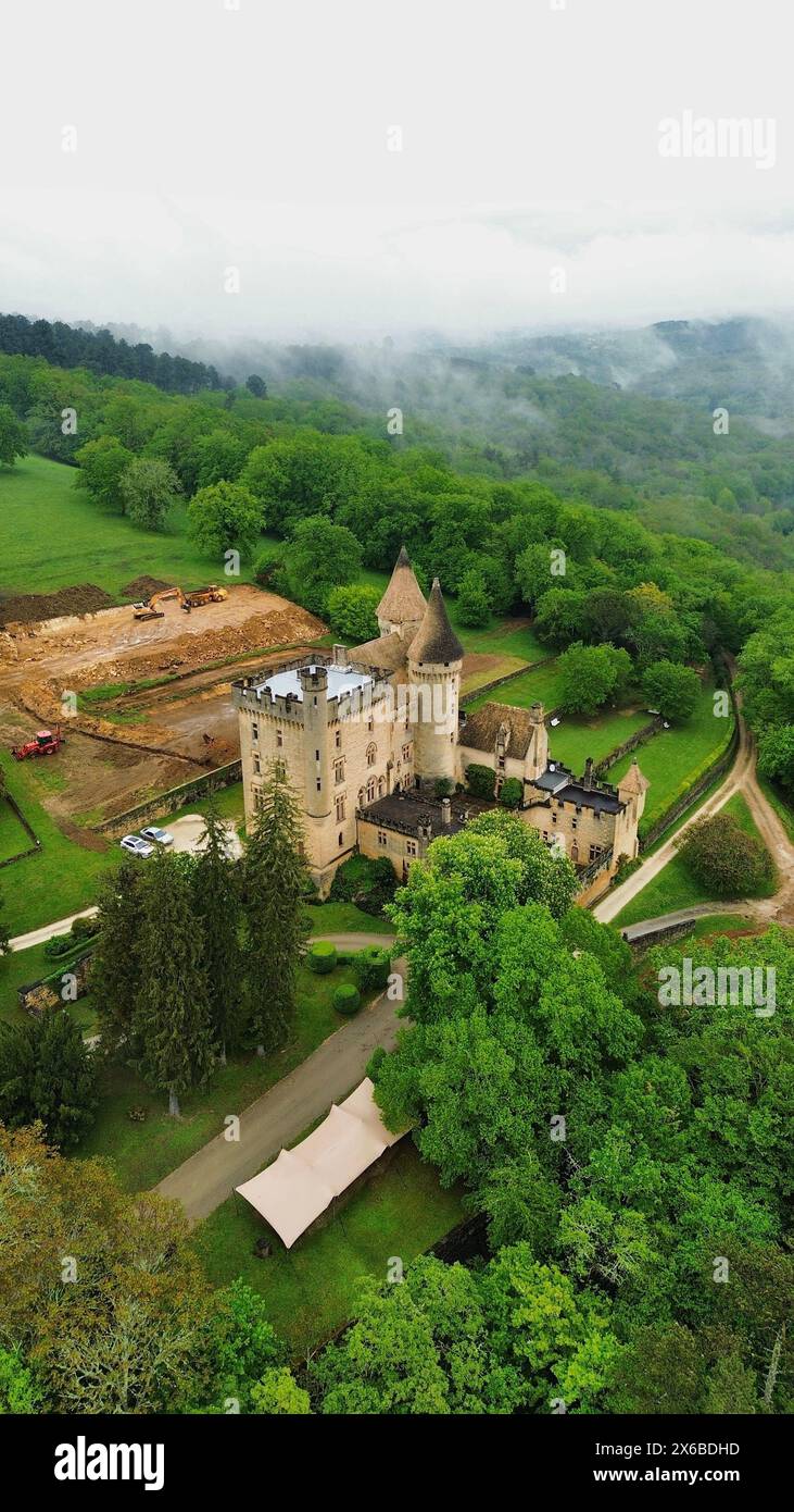drone photo Puymartin castle France Europe Stock Photo - Alamy
