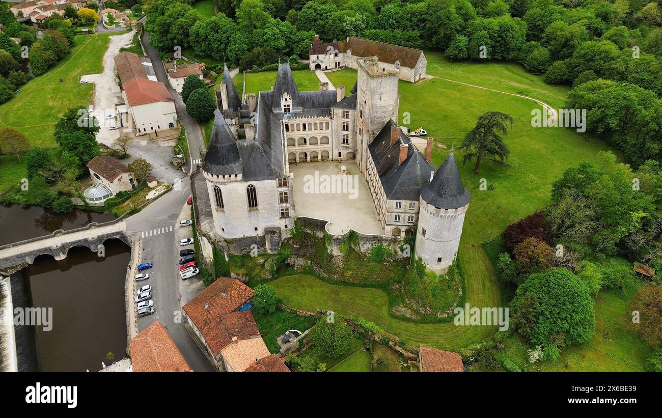 drone photo La Rochefoucauld castle France Europe Stock Photo - Alamy