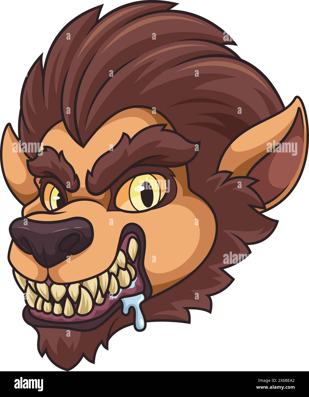Drooling werewolf head vector cartoon clip art Stock Vector Image & Art ...