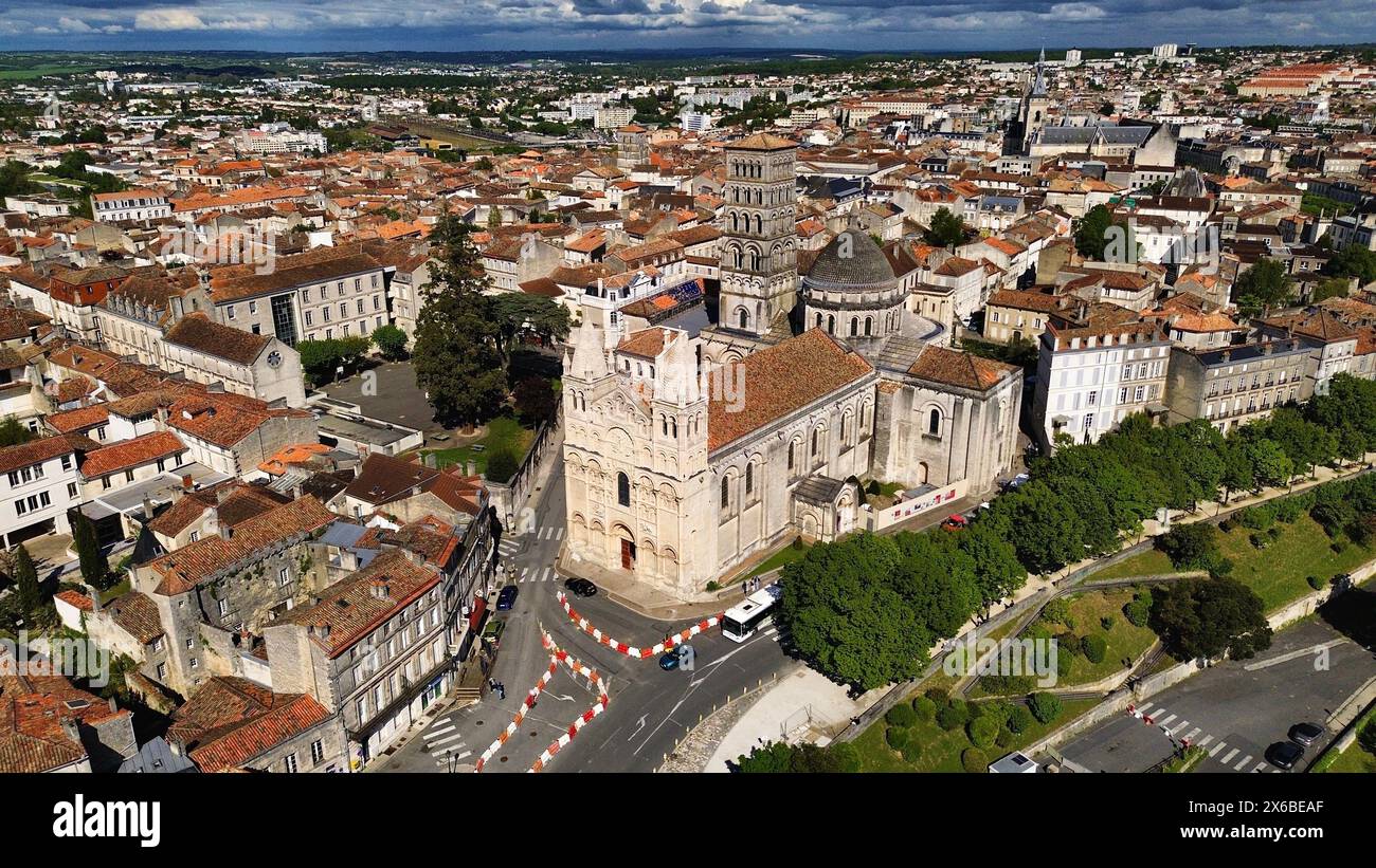 drone photo Angoulême cathedral France Europe Stock Photo - Alamy