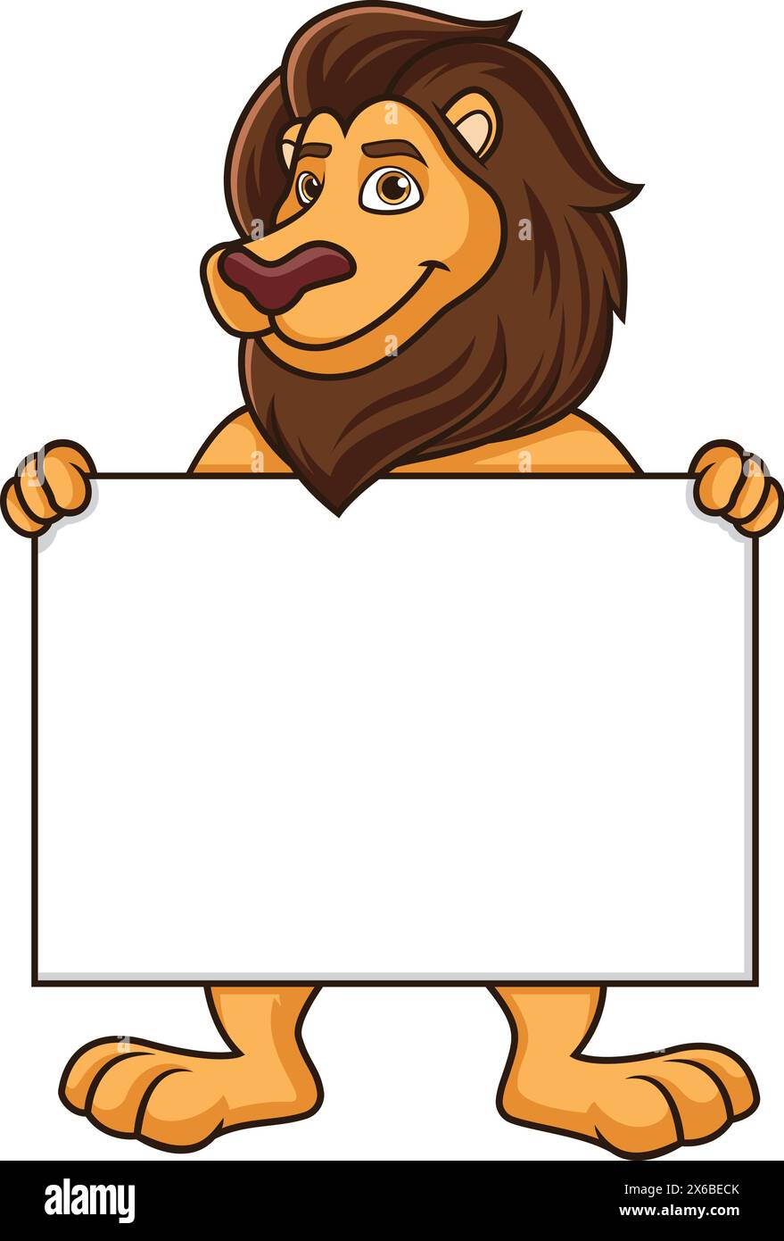 Lion cartoon blank sign Cut Out Stock Images & Pictures - Alamy