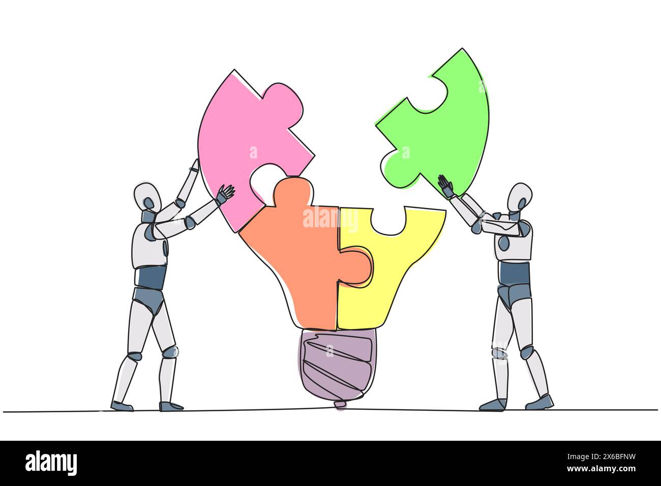 Line production robots Stock Vector Images - Alamy