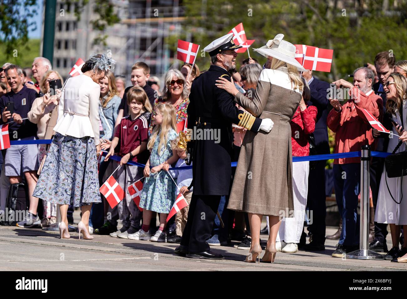 Oslo 20240514.King Frederik and Queen Mary of Denmark are welcomed by King Harald, Queen Sonja ...