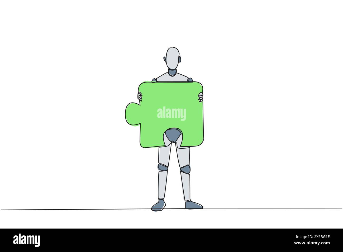 Single continuous line drawing robotic artificial intelligence brought ...