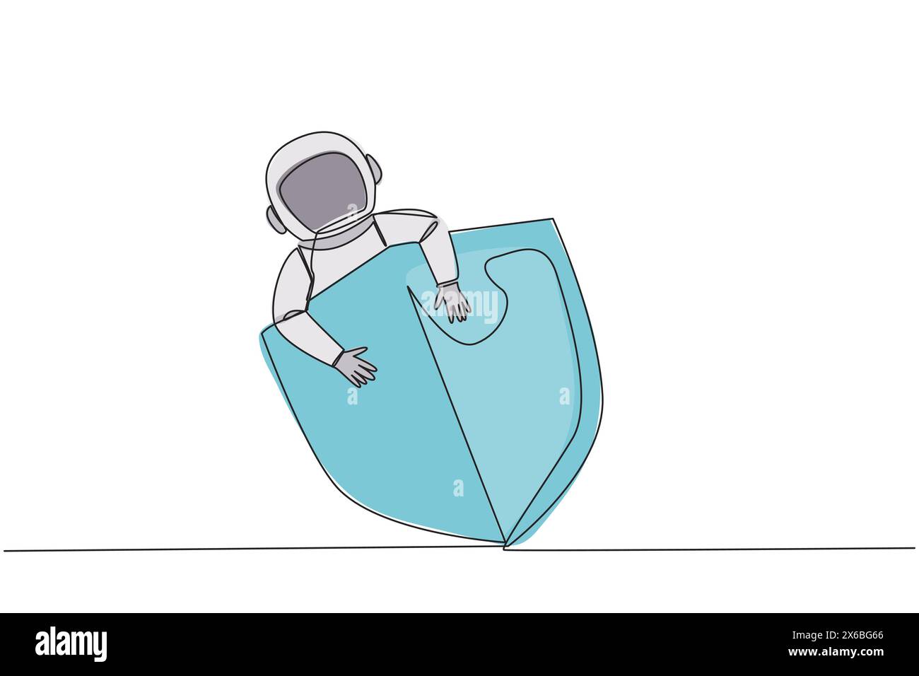 Shield in continuous line Cut Out Stock Images & Pictures - Alamy