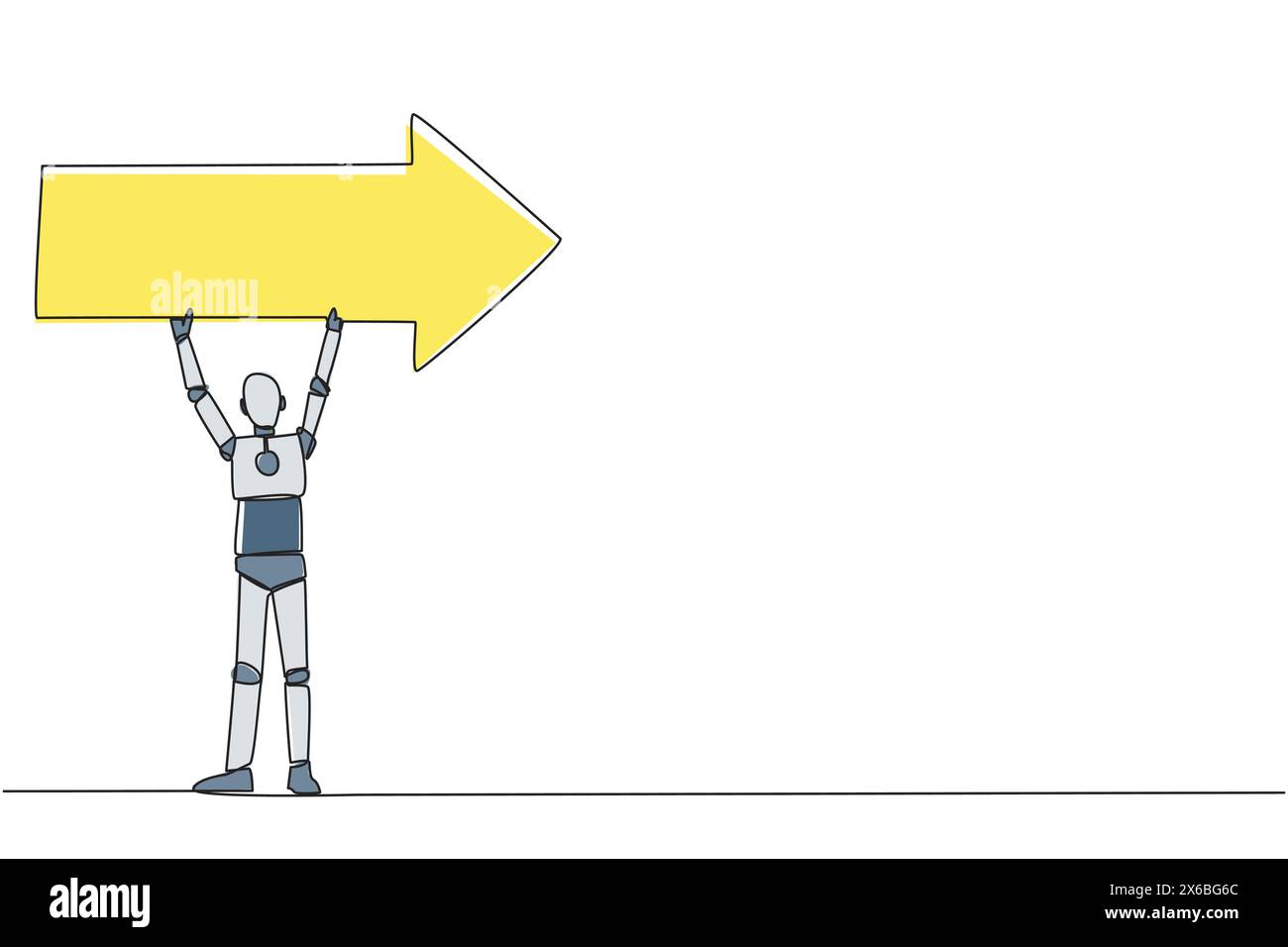 Single continuous line drawing robotic artificial intelligence together ...