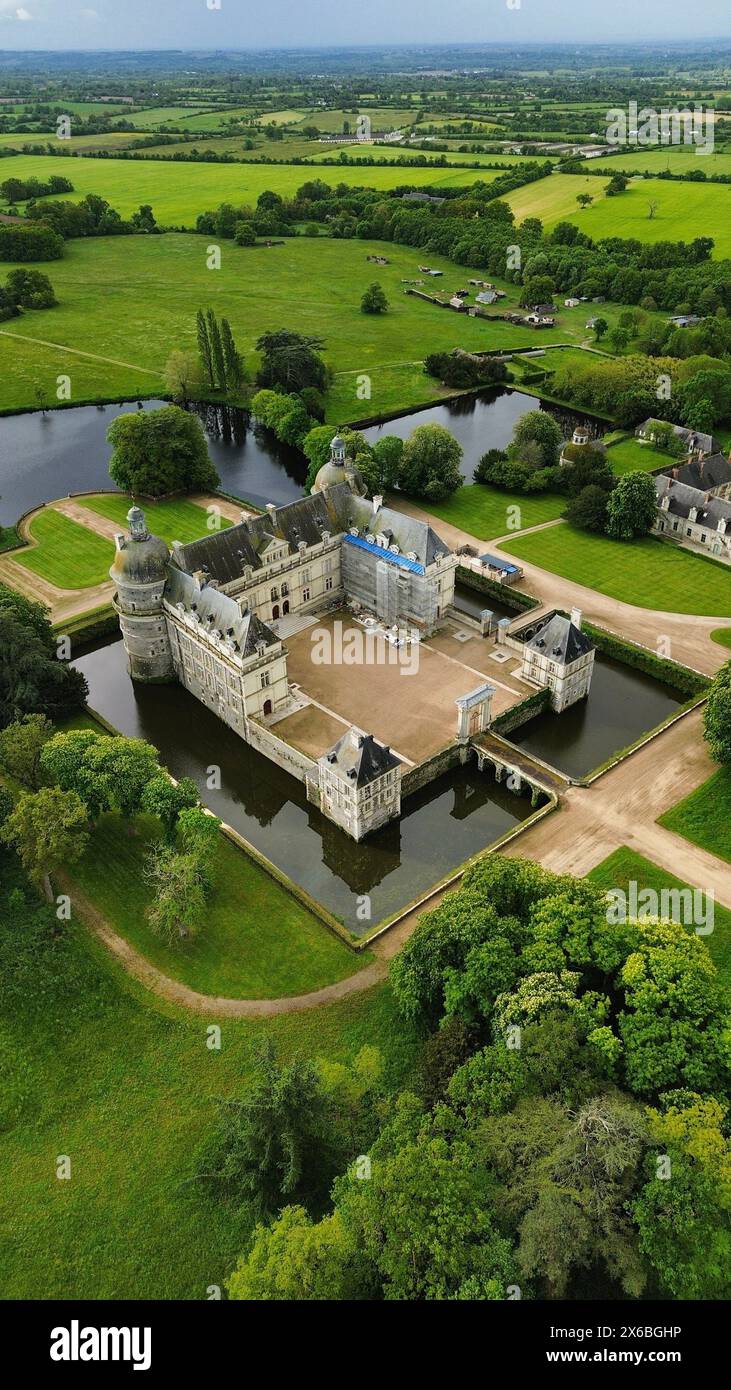 drone photo Serrant castle France Europe Stock Photo - Alamy