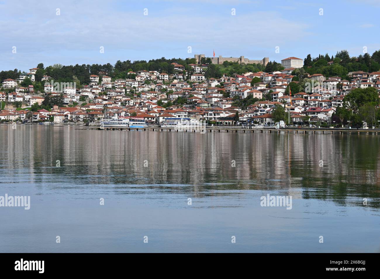North Macedonia, Ohrid, general lake and old city view Stock Photo - Alamy