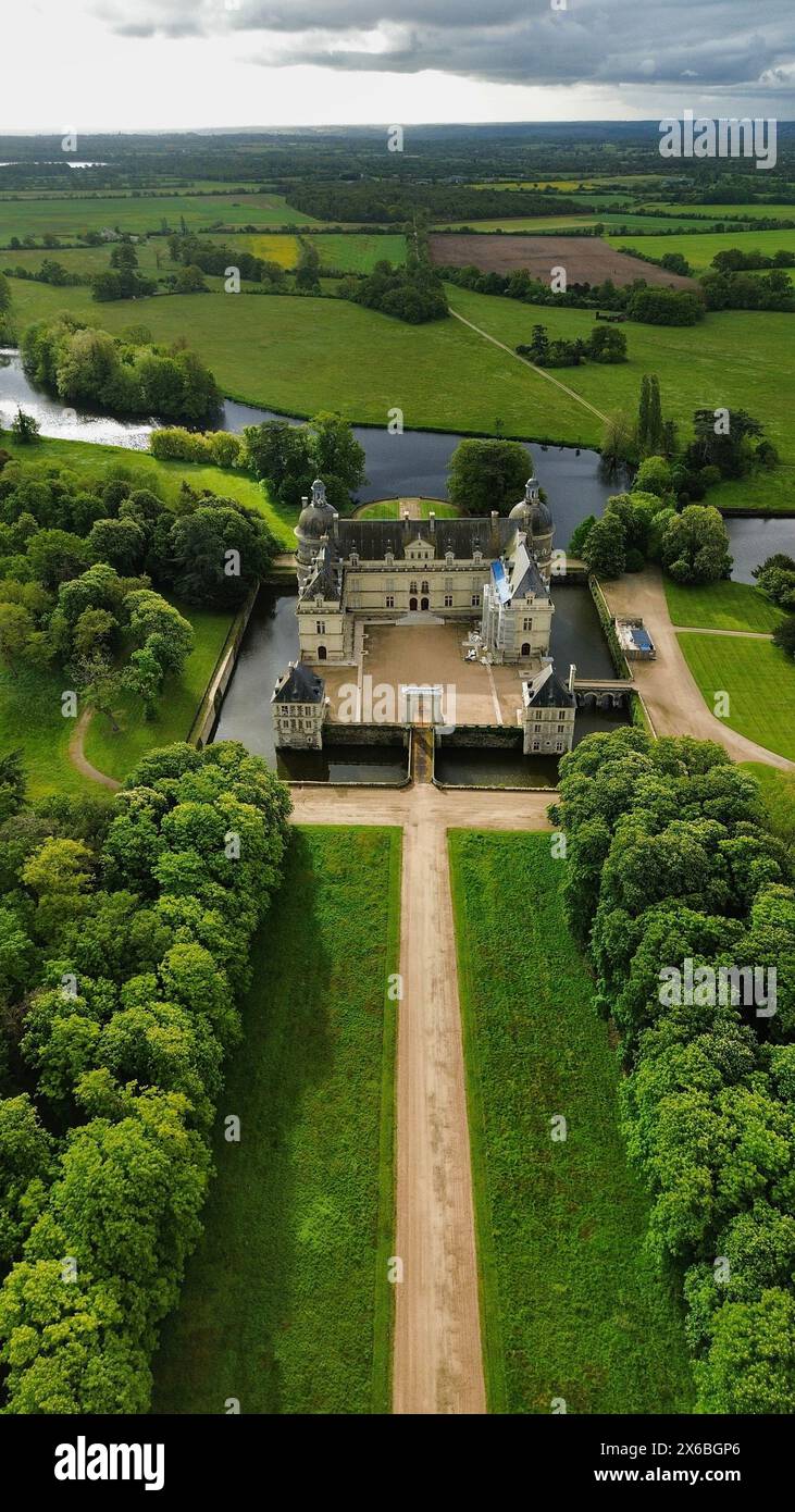 drone photo Serrant castle France Europe Stock Photo - Alamy