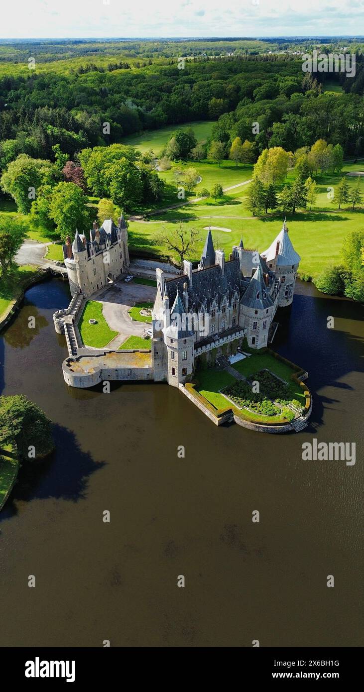 drone photo Bretesche castle France Europe Stock Photo - Alamy