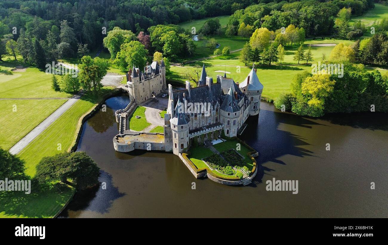 drone photo Bretesche castle France Europe Stock Photo - Alamy