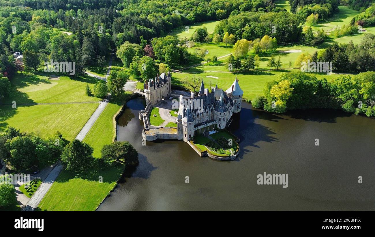 drone photo Bretesche castle France Europe Stock Photo - Alamy