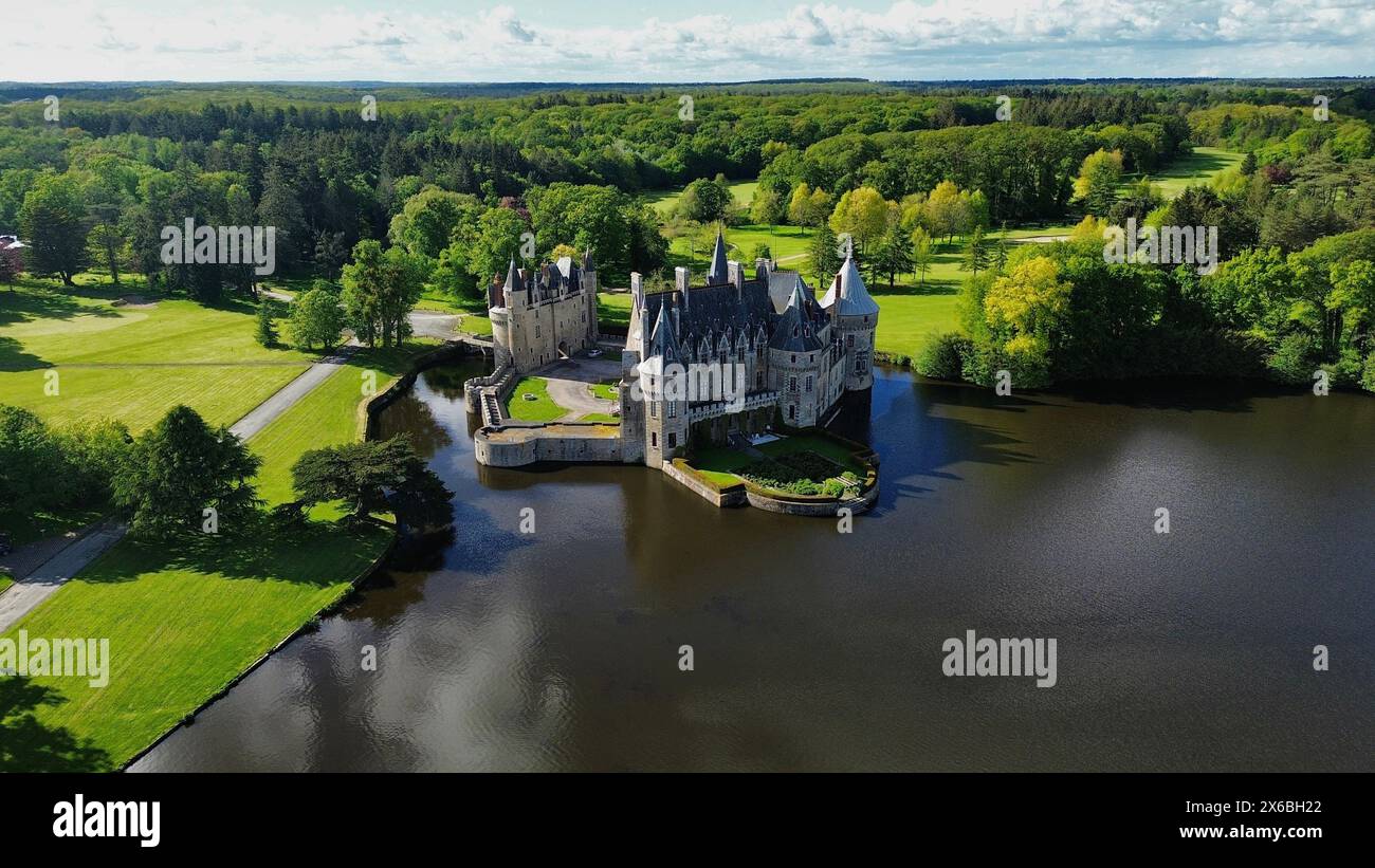 drone photo Bretesche castle France Europe Stock Photo - Alamy