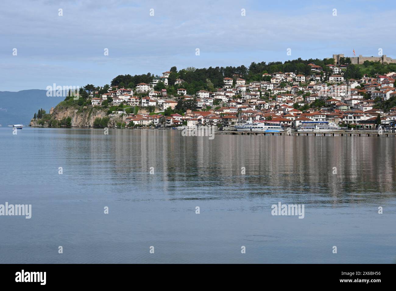 North Macedonia, Ohrid, general lake and old city view Stock Photo - Alamy