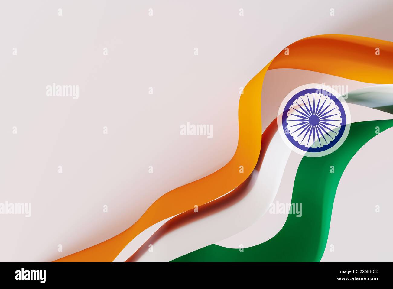 Vibrant, abstract representation of the Indian flag with flowing curves ...
