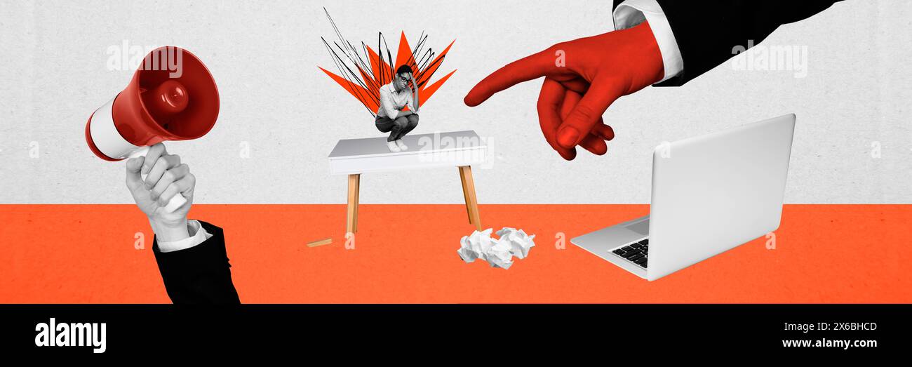 Composite trend artwork sketch image photo collage of office space ...