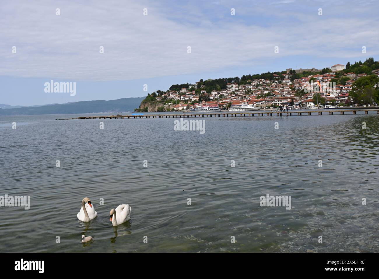 North Macedonia, Ohrid, general lake and old city view Stock Photo - Alamy