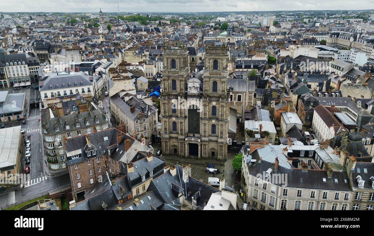 drone photo Rennes cathedral France Europe Stock Photo - Alamy