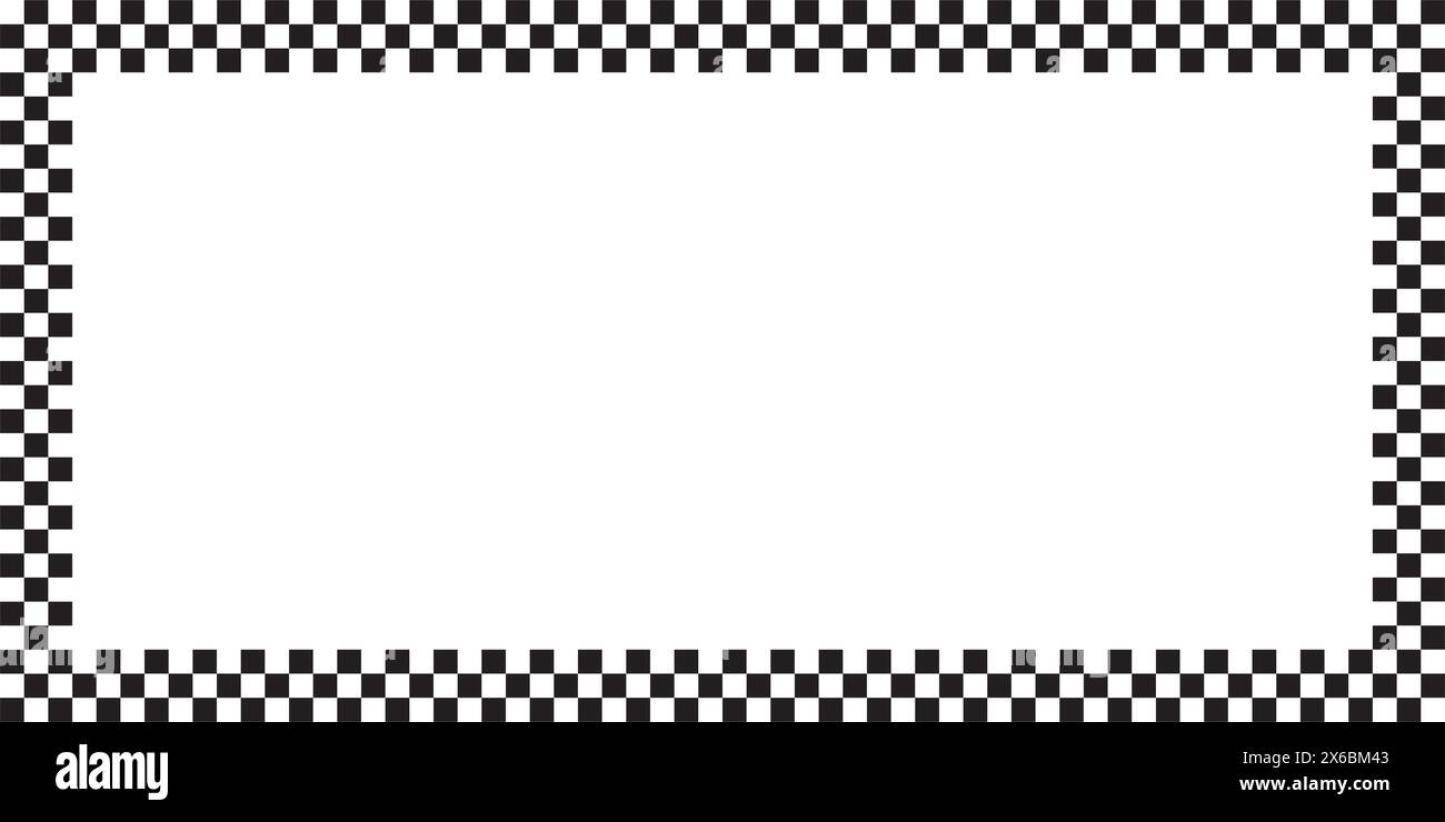 Rectangle frame with checkered print on borders. Rectangular vignette ...