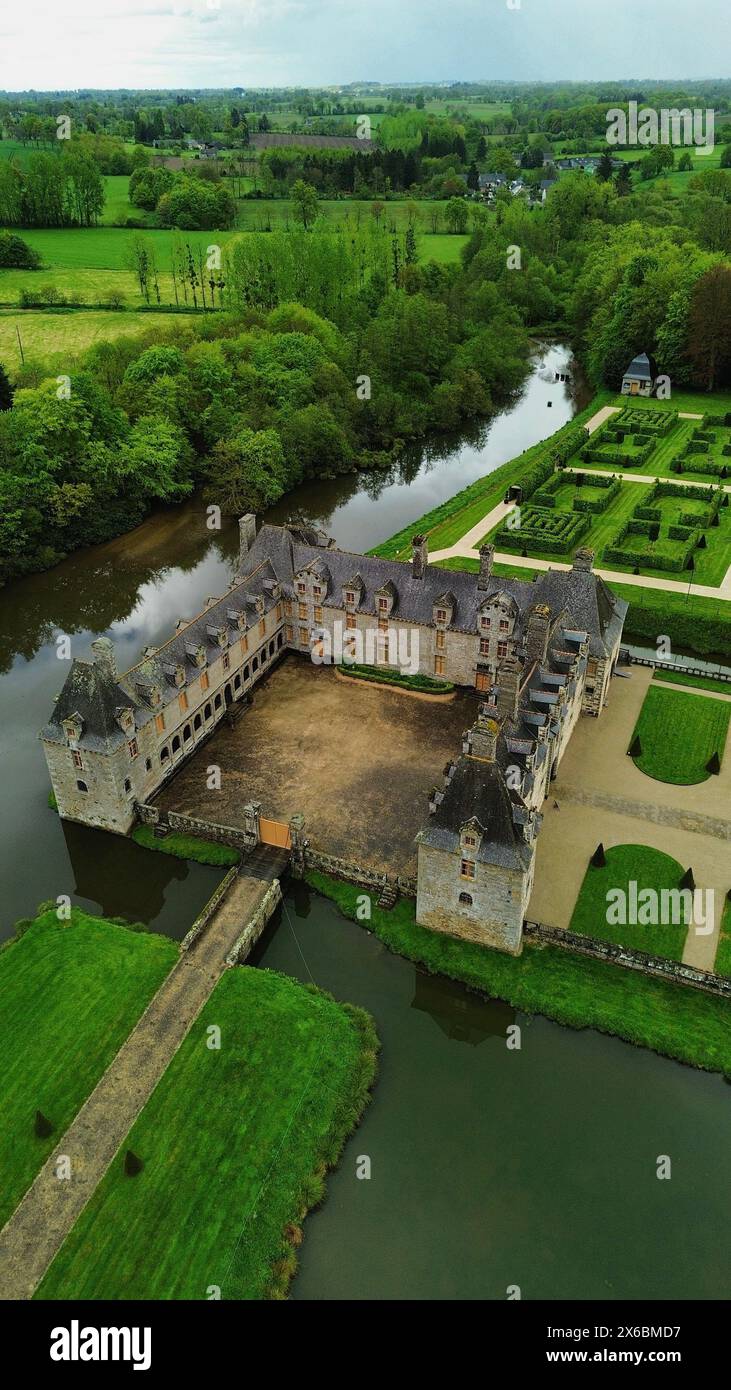 drone photo Rocher Portail castle France Europe Stock Photo - Alamy
