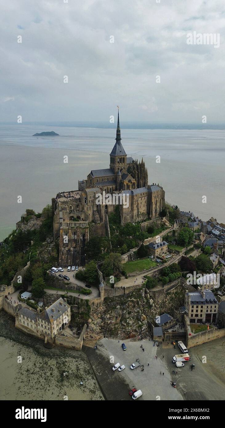 drone photo Mount-Saint-Michel France Europe Stock Photo - Alamy