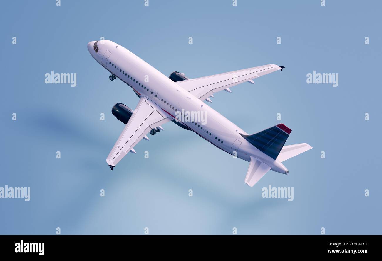 Airplane flying plane aircraft 3D visualization Stock Photo - Alamy