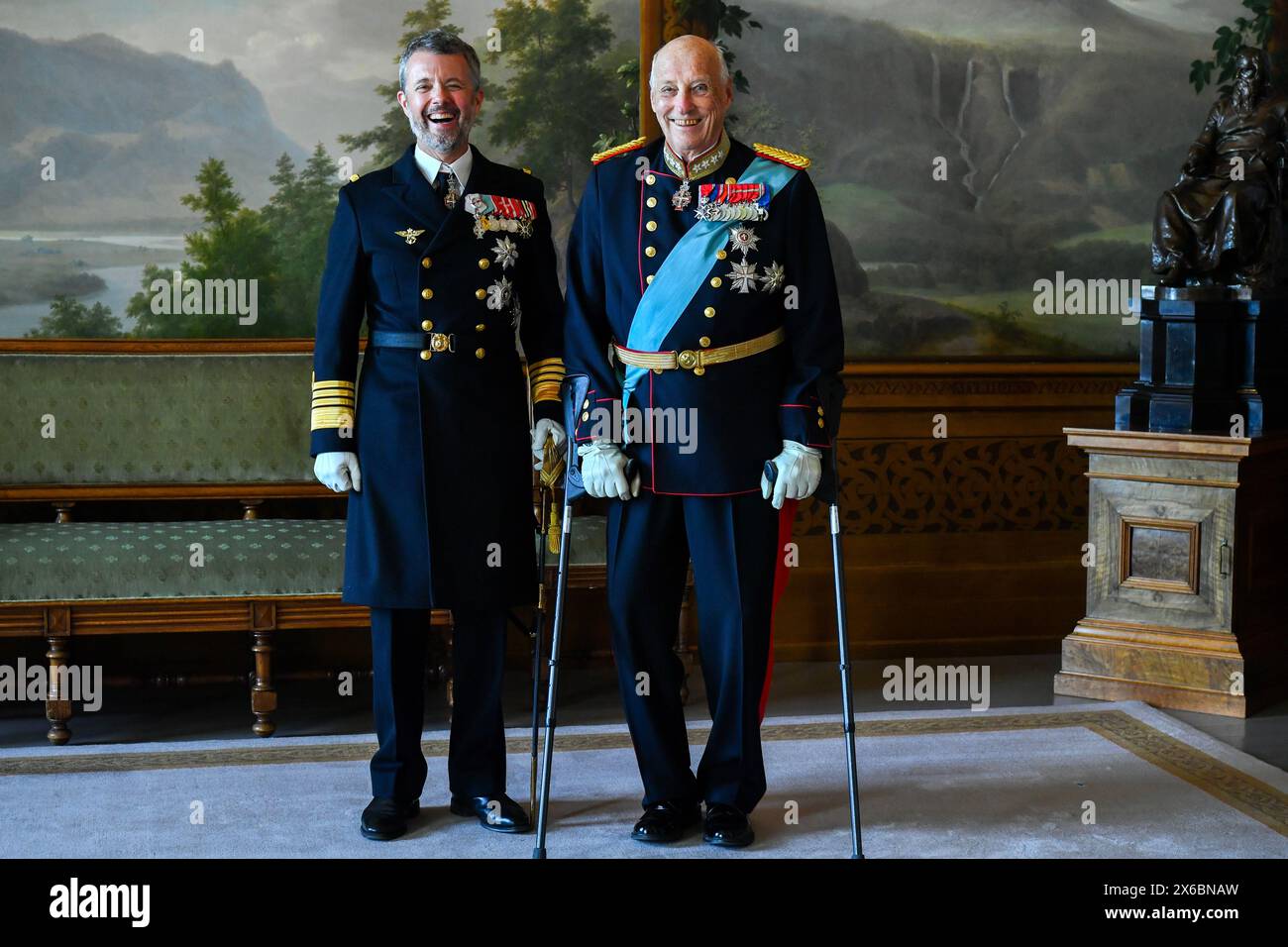 Oslo 20240514.King Frederik of Denmark and King Harald during King Frederik and Queen Mary of ...