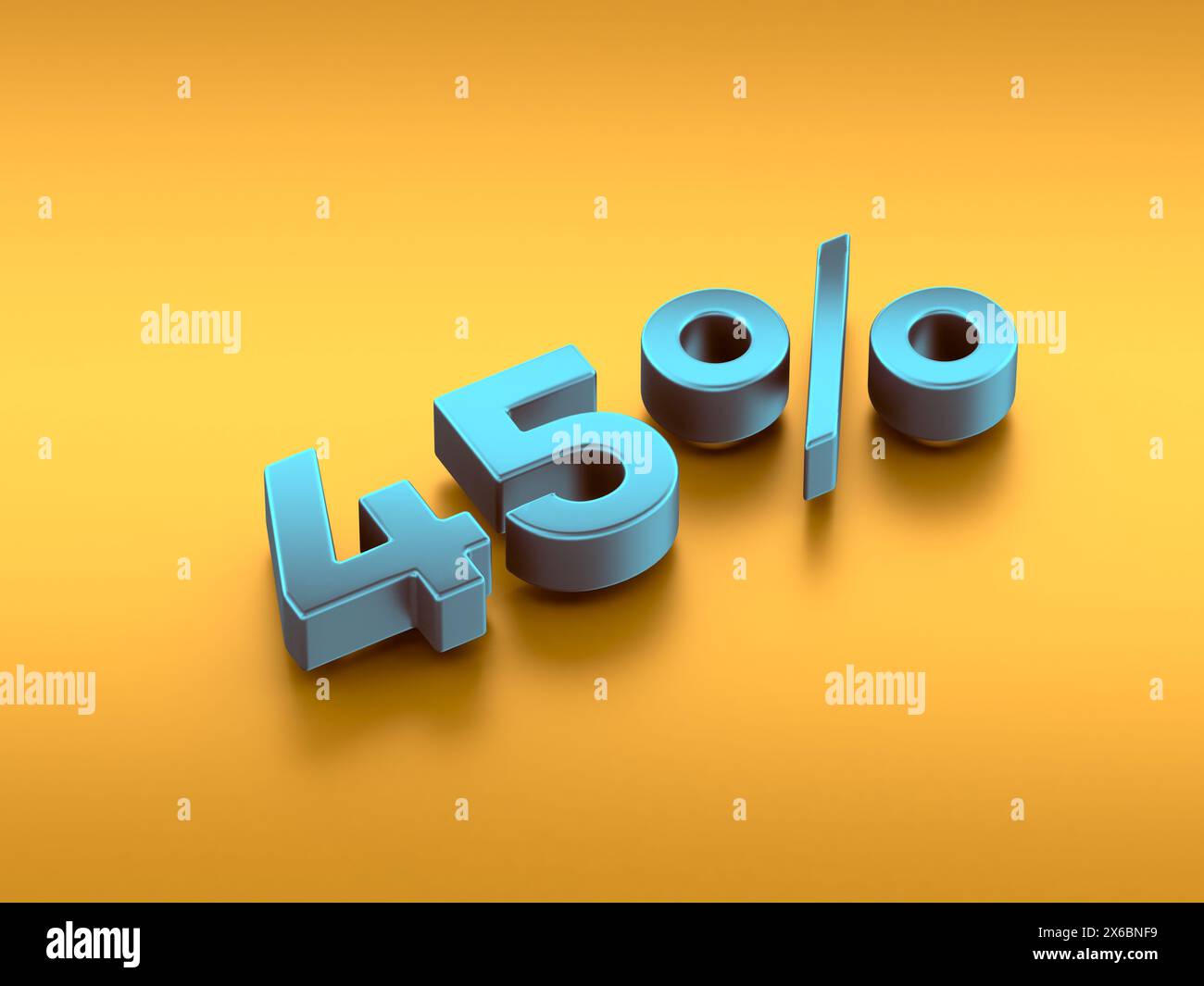 45 percentage number on orange background 3d Stock Photo - Alamy