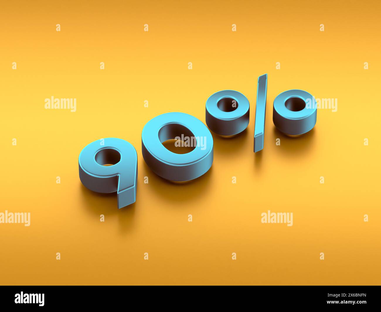 90 percentage number on orange background 3d Stock Photo - Alamy