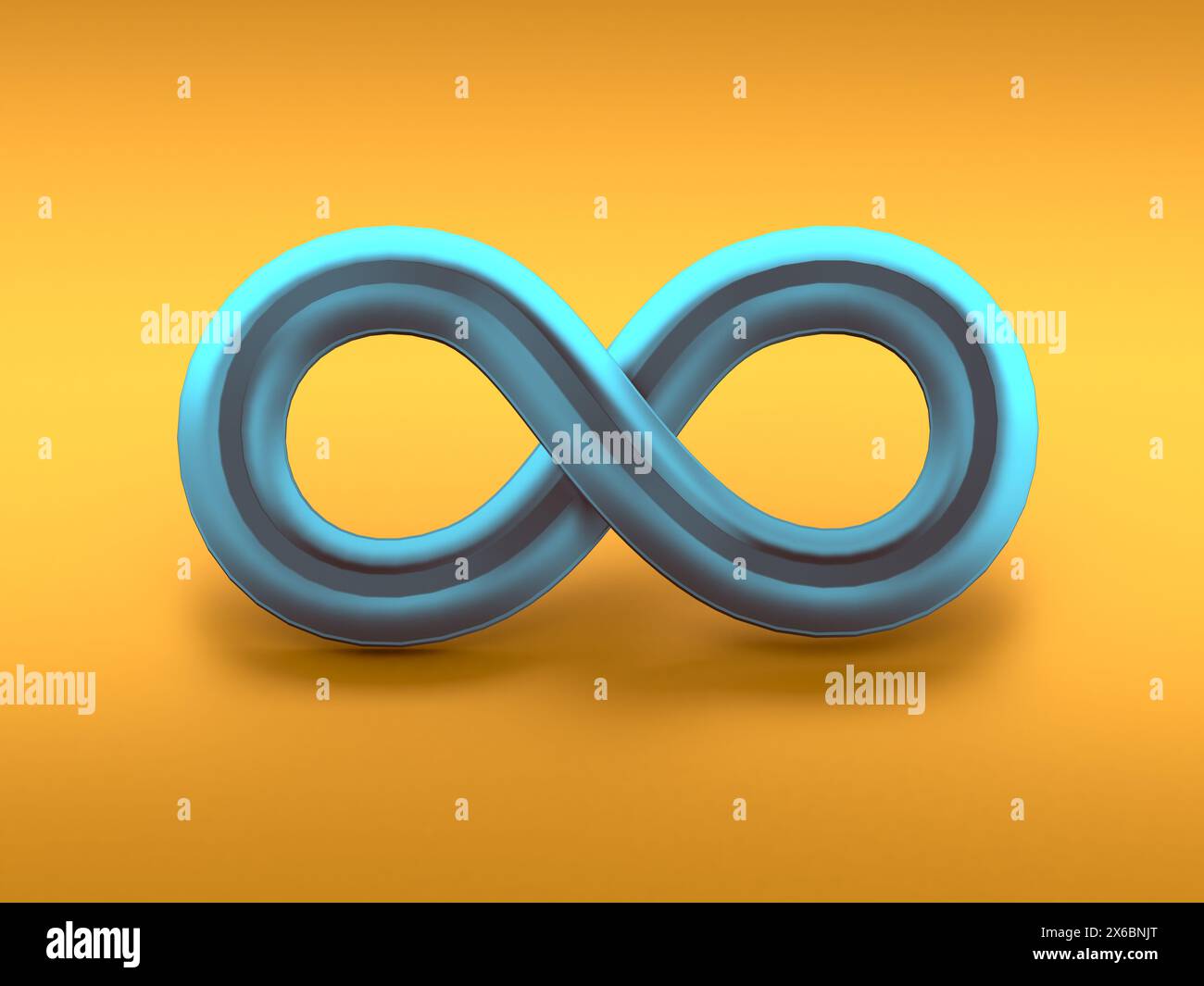 Infinite symbol in 3d on orange background Stock Photo - Alamy