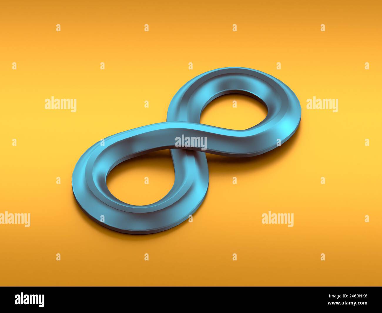 Infinite symbol in 3d on orange background Stock Photo - Alamy
