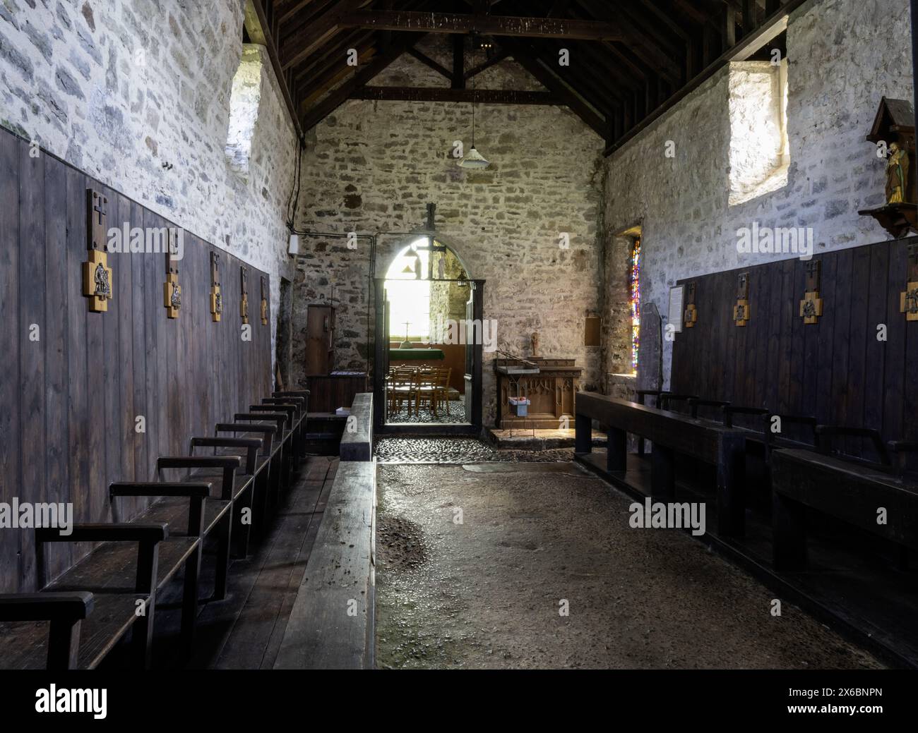 St Illtyd's Church on Caldey Island, Tenby, Pembrokeshire, Wales, UK ...