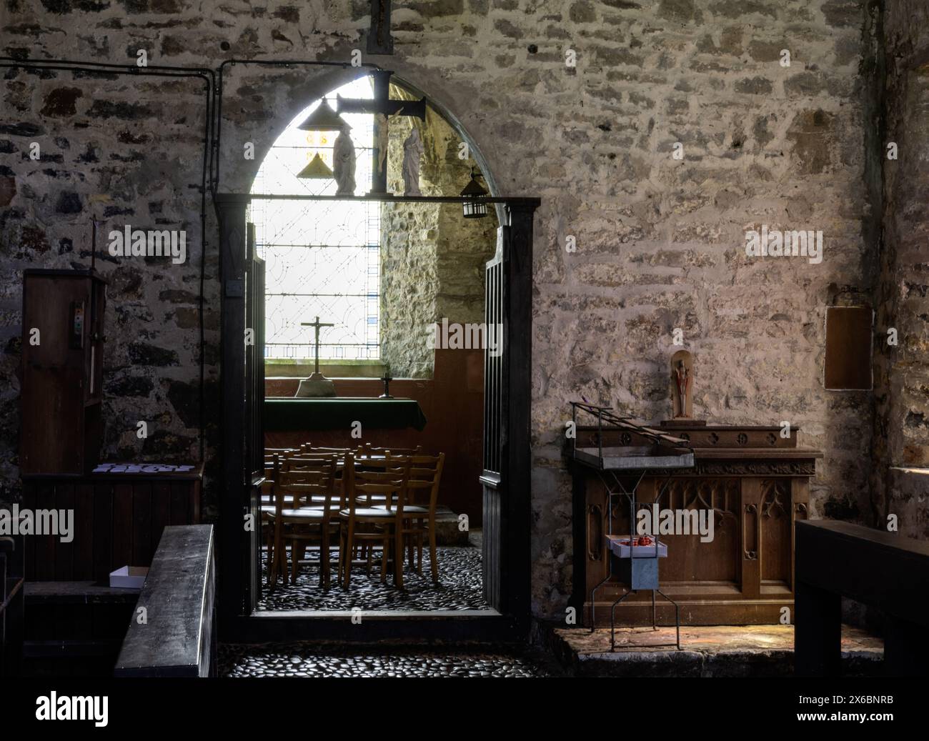 St Illtyd's Church on Caldey Island, Tenby, Pembrokeshire, Wales, UK ...