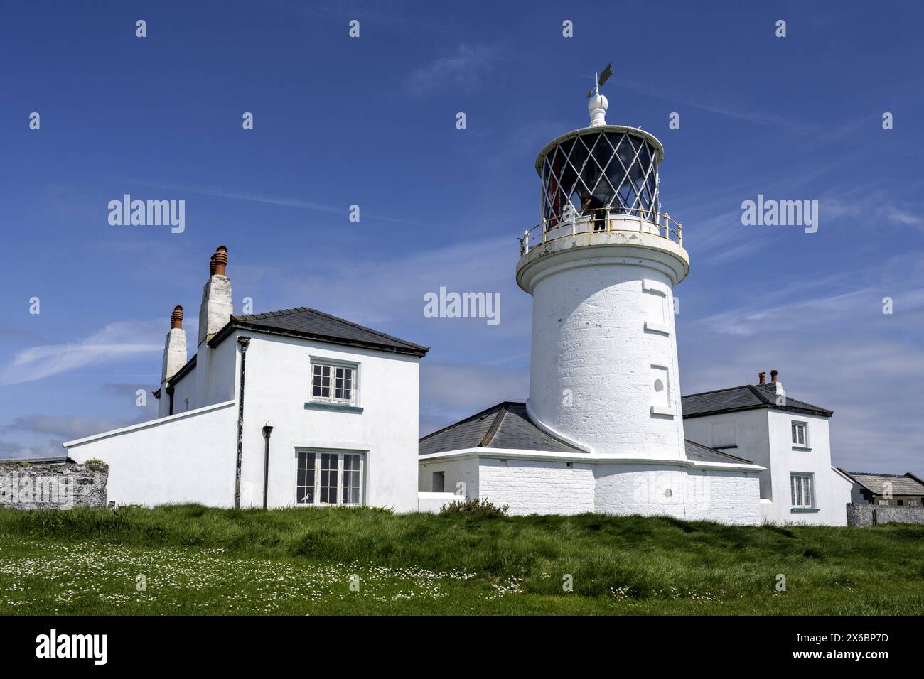 Chapel Point Lighthouse, Caldey Island, Tenby, Pembrokeshire, Wales, UK ...